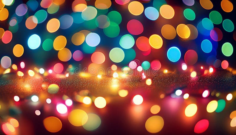 Colorful Christmas Lights Background Stock Illustration - Illustration ...