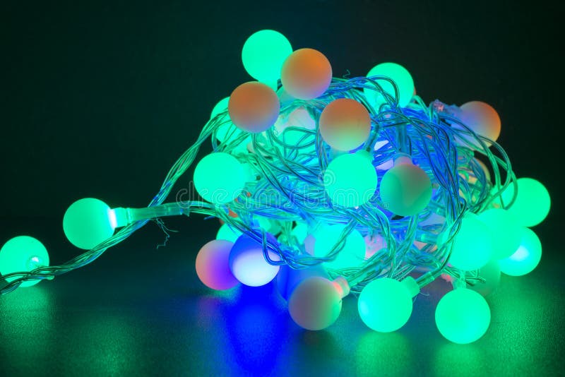 Colorful Christmas Lights. Shiny Leds Isolated Stock Photo - Image of ...