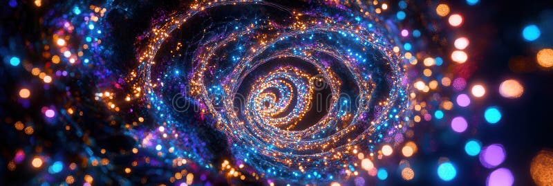 Colorful Christmas Lights Spiral into a Vortex, Creating an Enchanting ...