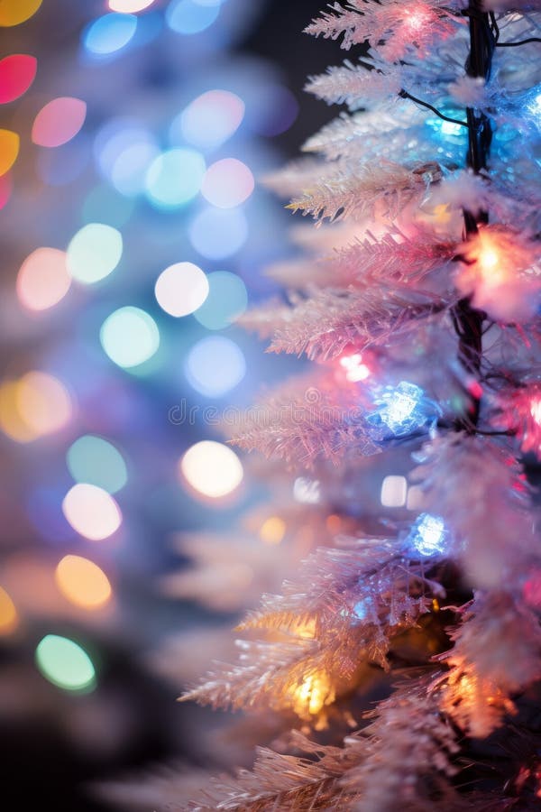 Colorful Christmas Lights on a Christmas Tree Stock Illustration ...