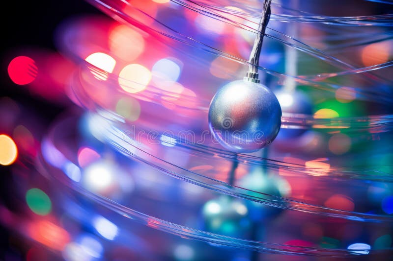 Colorful Christmas Lights on a Christmas Tree Stock Illustration ...