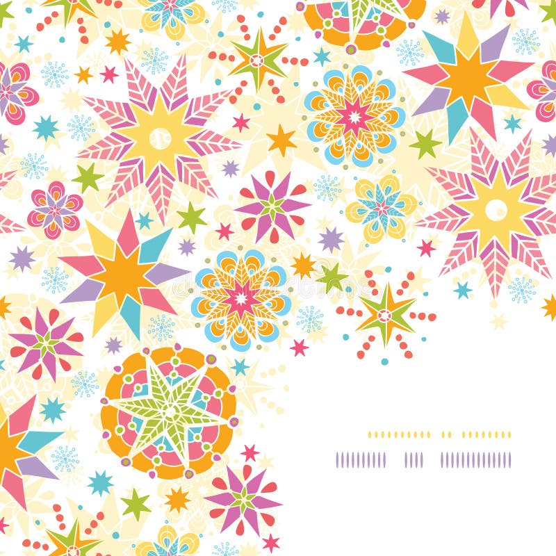 Colorful Christmas Stars Corner Decor Pattern Stock Vector ...