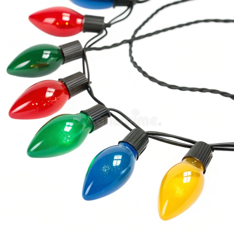 Colorful Christmas String Lights Stock Illustration - Illustration of ...