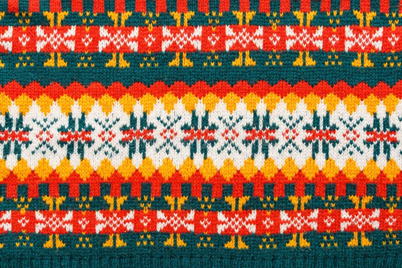 Colorful Christmas Sweater Texture Stock Image - Image of detail ...