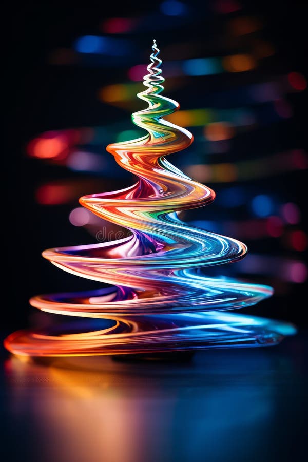 A Colorful Christmas Tree Made Out of Colored Lights Stock Illustration ...