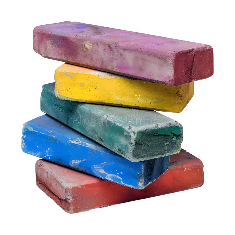 Colorful Chunky Chalks on Transparent Background - Ai Generated Stock ...