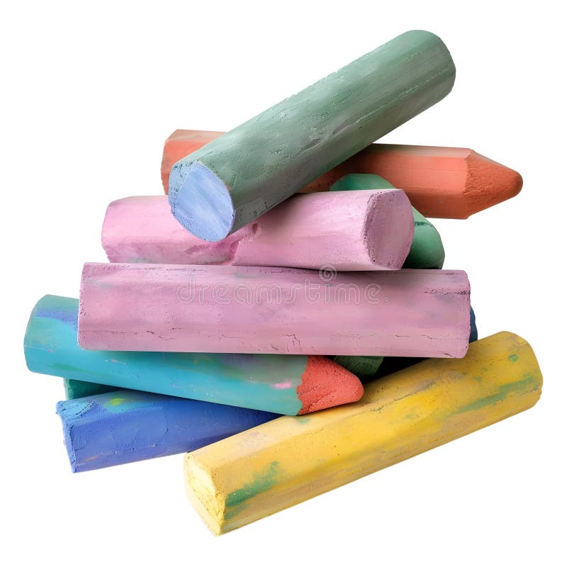 Colorful Chunky Chalks on Transparent Background - Ai Generated Stock ...