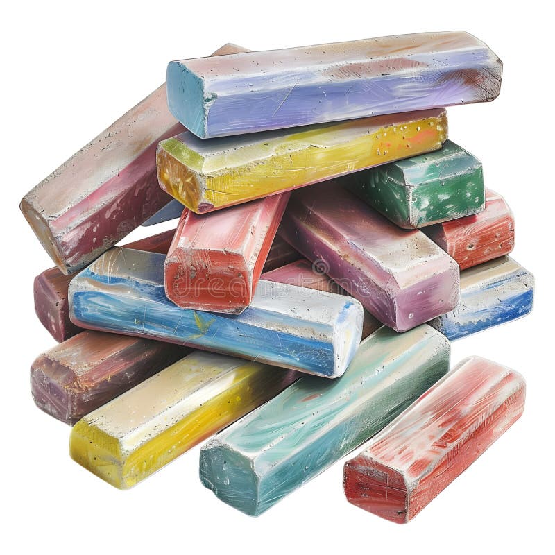 Colorful Chunky Chalks on Transparent Background - Ai Generated Stock ...