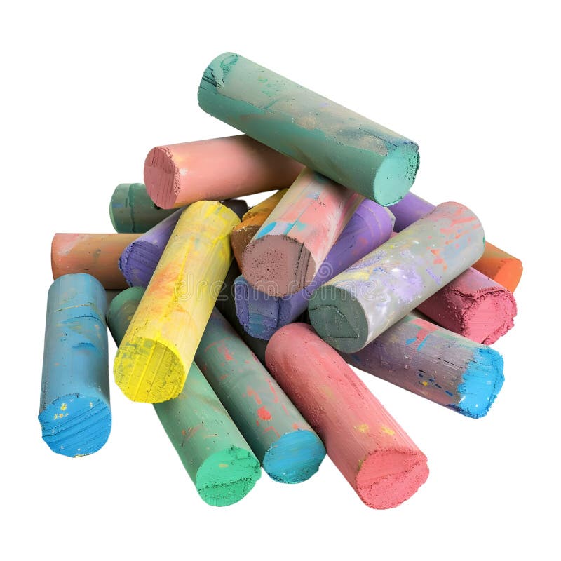Colorful Chunky Chalks on Transparent Background - Ai Generated Stock ...