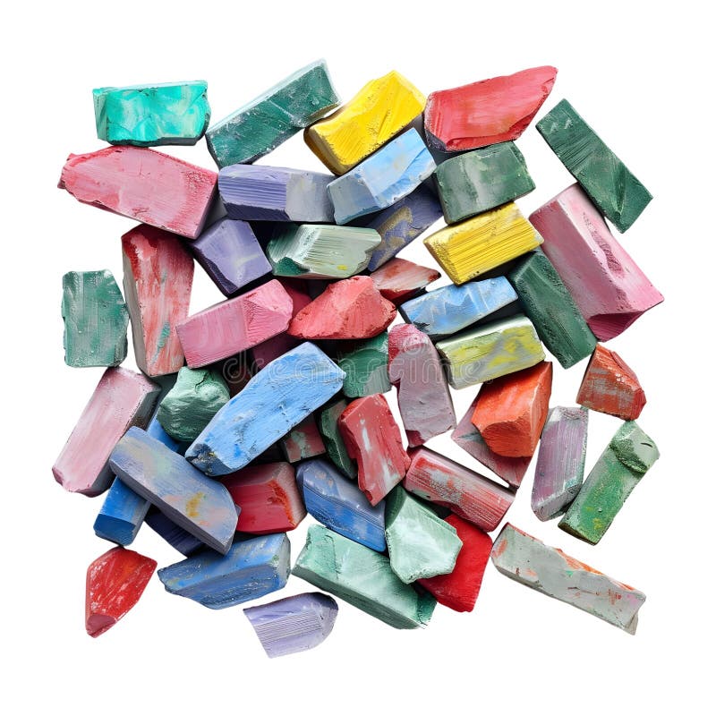 Colorful Chunky Chalks on Transparent Background - Ai Generated Stock ...