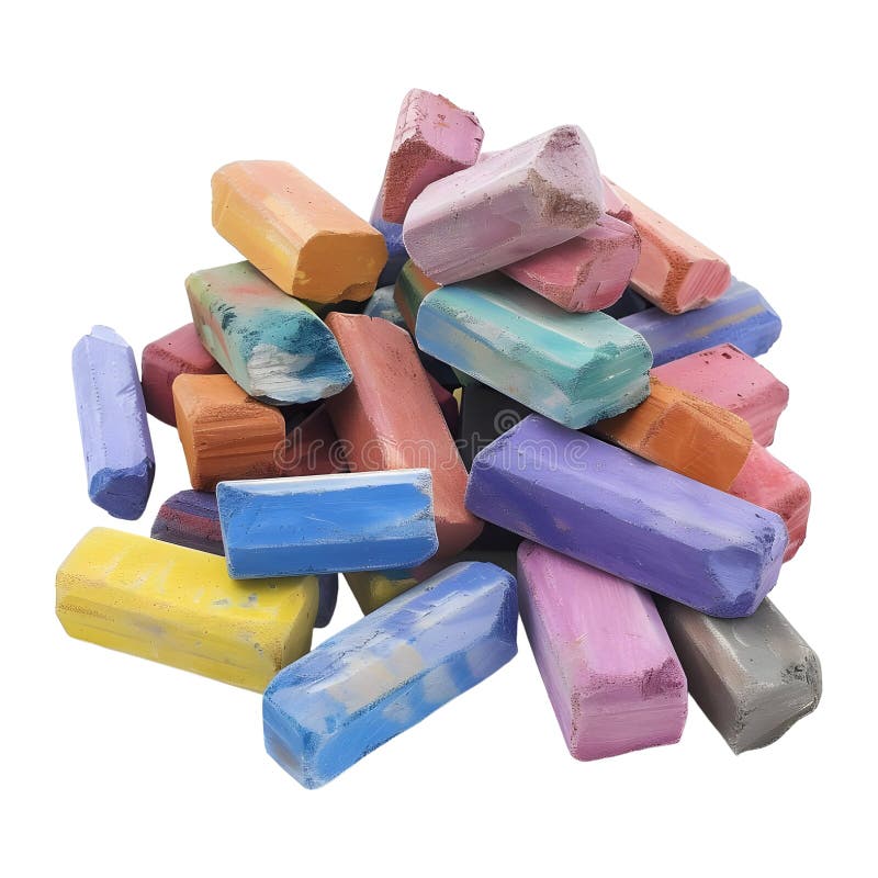 Colorful Chunky Chalks on Transparent Background - Ai Generated Stock ...
