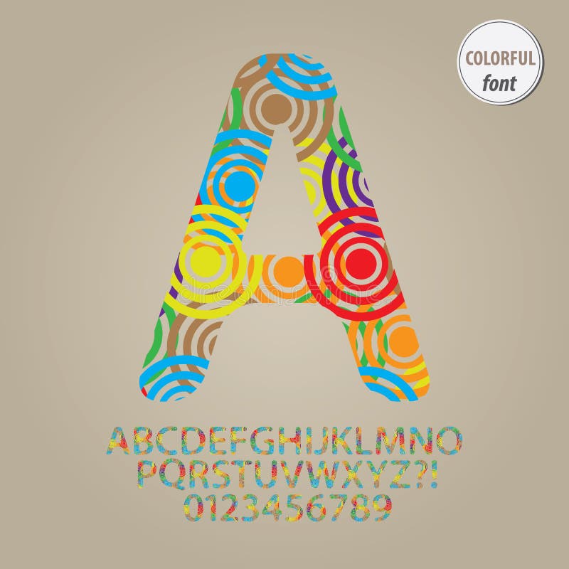 Circle Geometric Alphabet and Digit Vector Stock Vector - Illustration ...