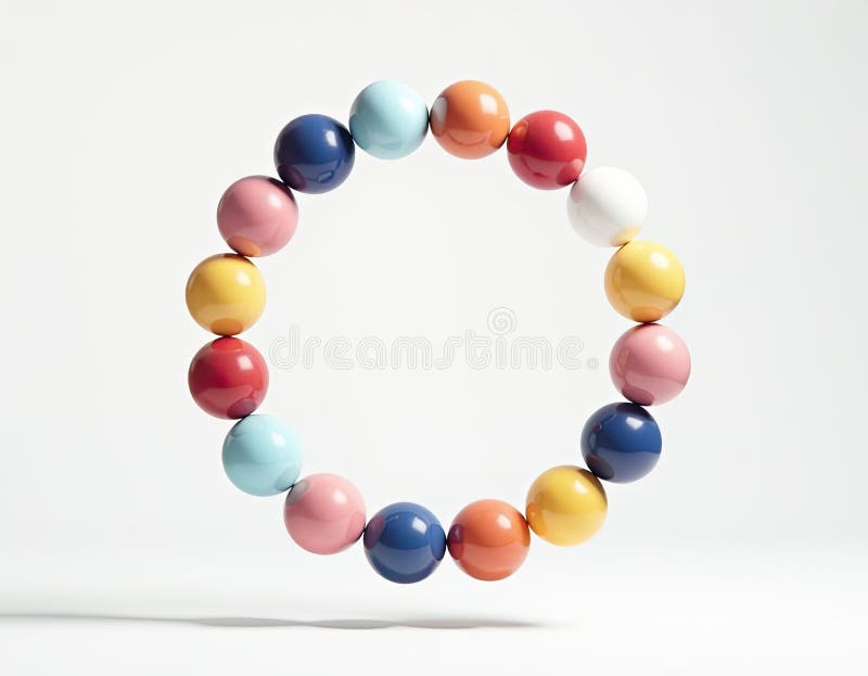 Colorful Circle of Balls, Abstract Background Stock Illustration ...