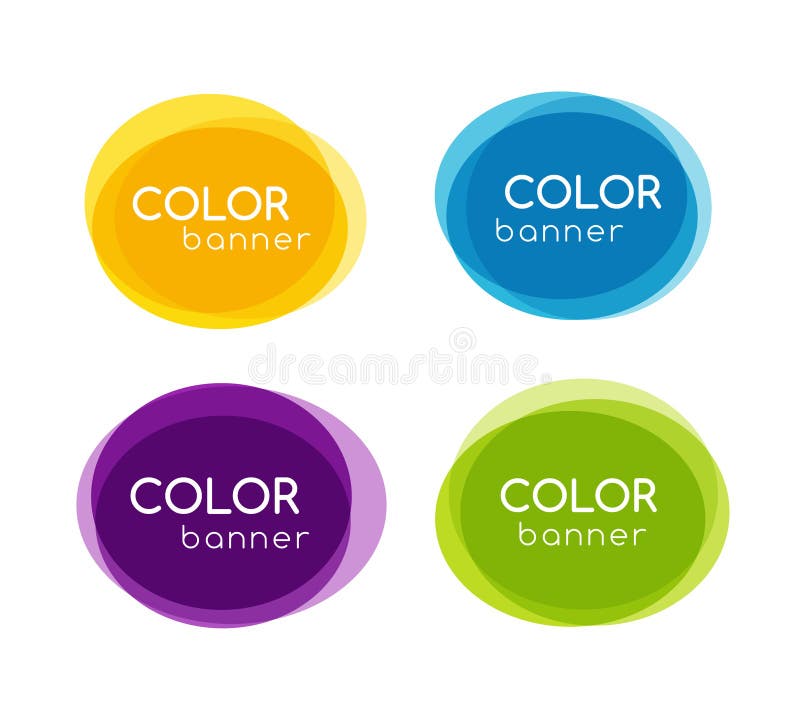 Colorful Circle Banners in Overlay Style. Vector Frame Collection Stock ...