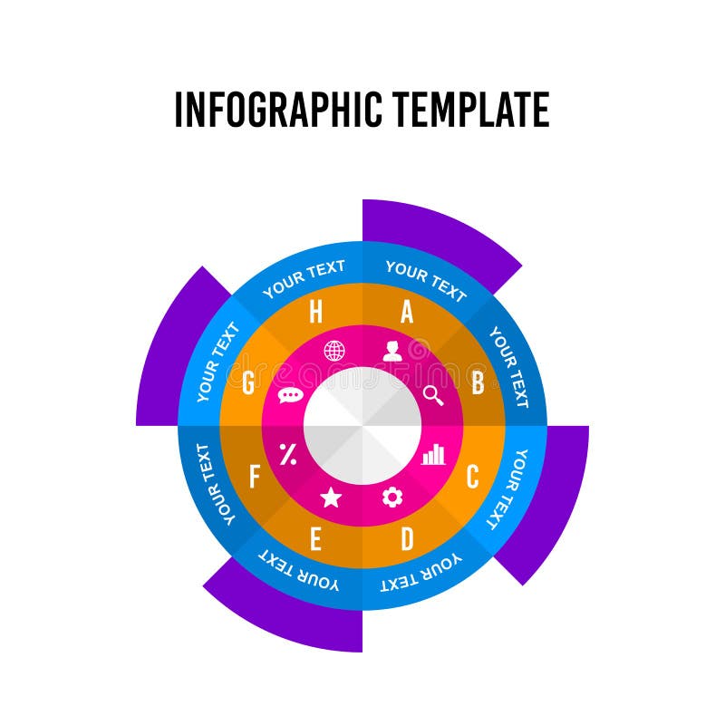 Circle Dart Infographic Design Template. Stock Illustration ...