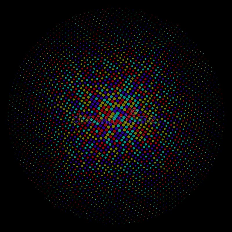 Colorful Circle of Dots on a Black Background Stock Vector ...