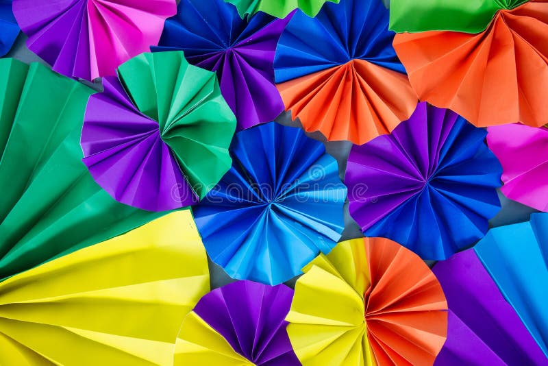 Colorful Circle of Fans Paper Stock Photo - Image of circle, asian ...