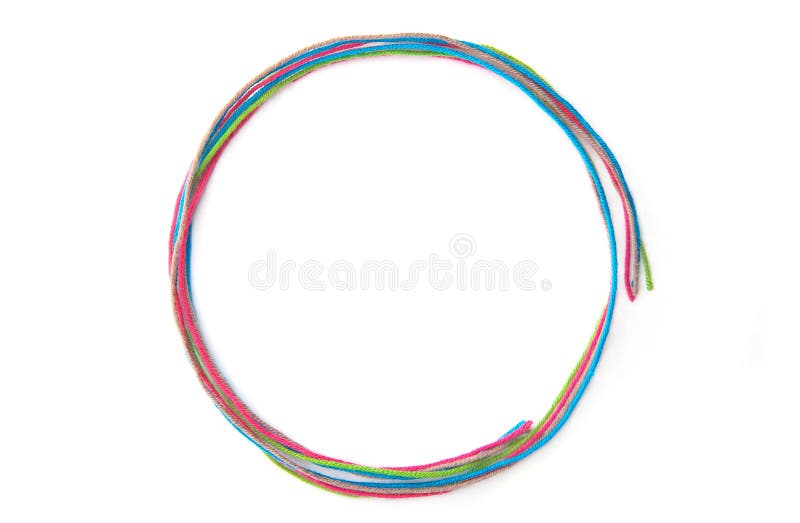 Colorful Circle Frame Made of Thread Isolated on White Background ...