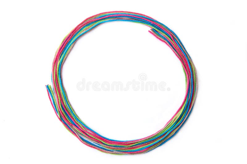 Colorful Circle Frame Made of Thread Isolated on White Background ...