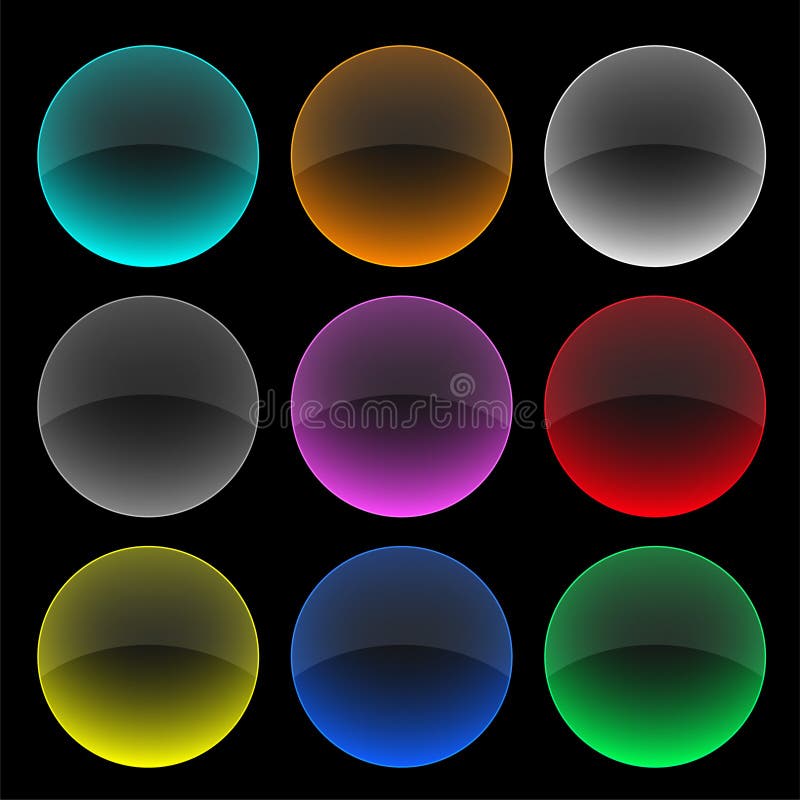Colorful Circle Glass Buttons or Banners Set Stock Vector ...