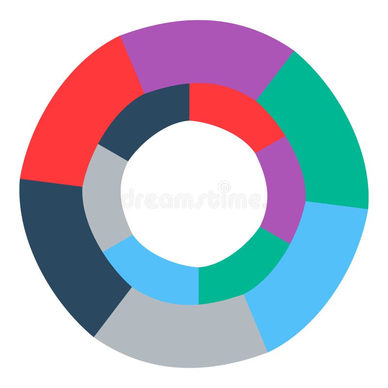 Colorful Circle Icon, Flat Style Stock Vector - Illustration of ...
