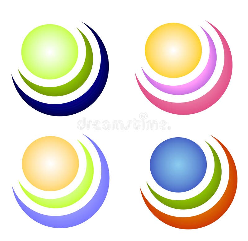 Colorful Circle Icons or Logos Stock Illustration - Illustration of ...