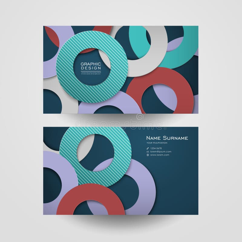 Colorful Circle Layout Design for Business Card Stock Vector ...