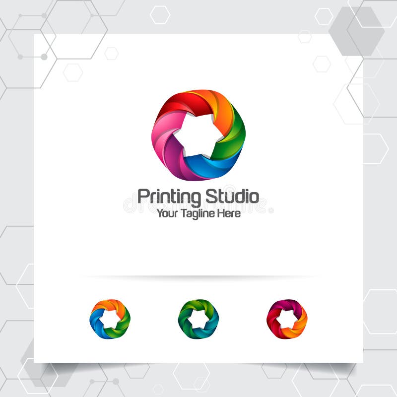 Colorful Circle Logo Design with Concept of 3D Geometric Circle ...