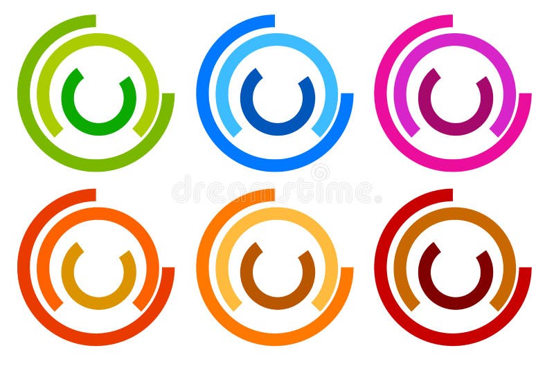 Colorful Circle Logo, Icon Templates. Concentric Segmented Circl Stock ...