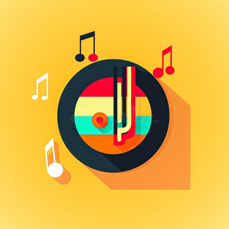 A Colorful Circle with Musical Notes on it Stock Illustration ...