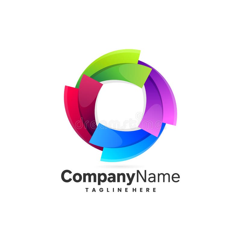 Abstract Circle Paper Logo for Business Templat Stock Vector ...