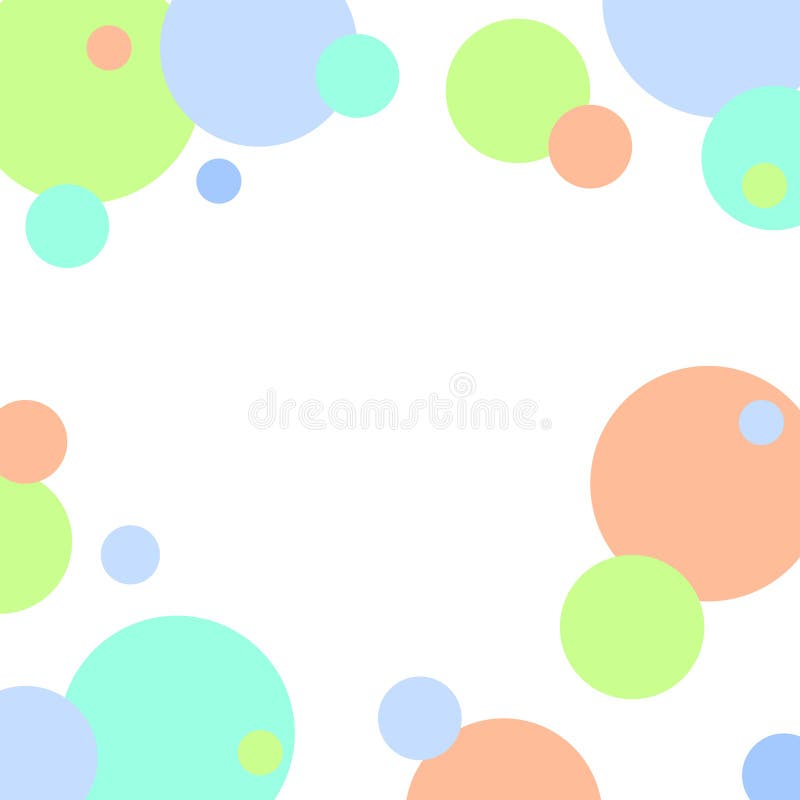 Colorful Circle Pattern. Abstract Bubble Shapes. Bright Pastel Tones ...