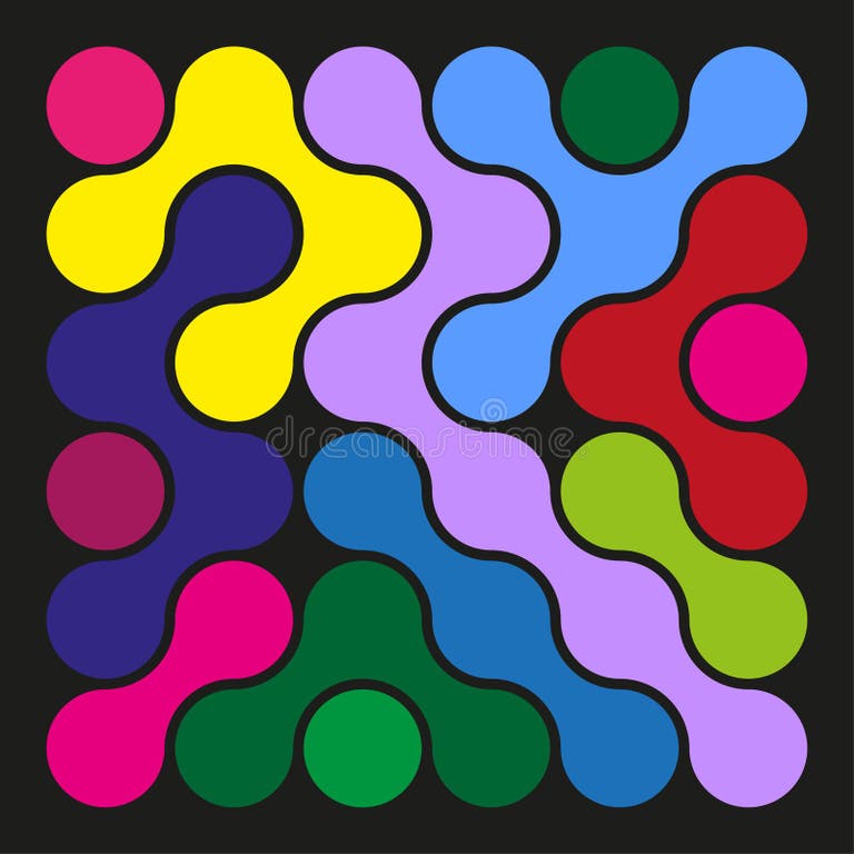 Colorful Circle Pattern. Vibrant Dot Collection. Vector Round Shapes ...