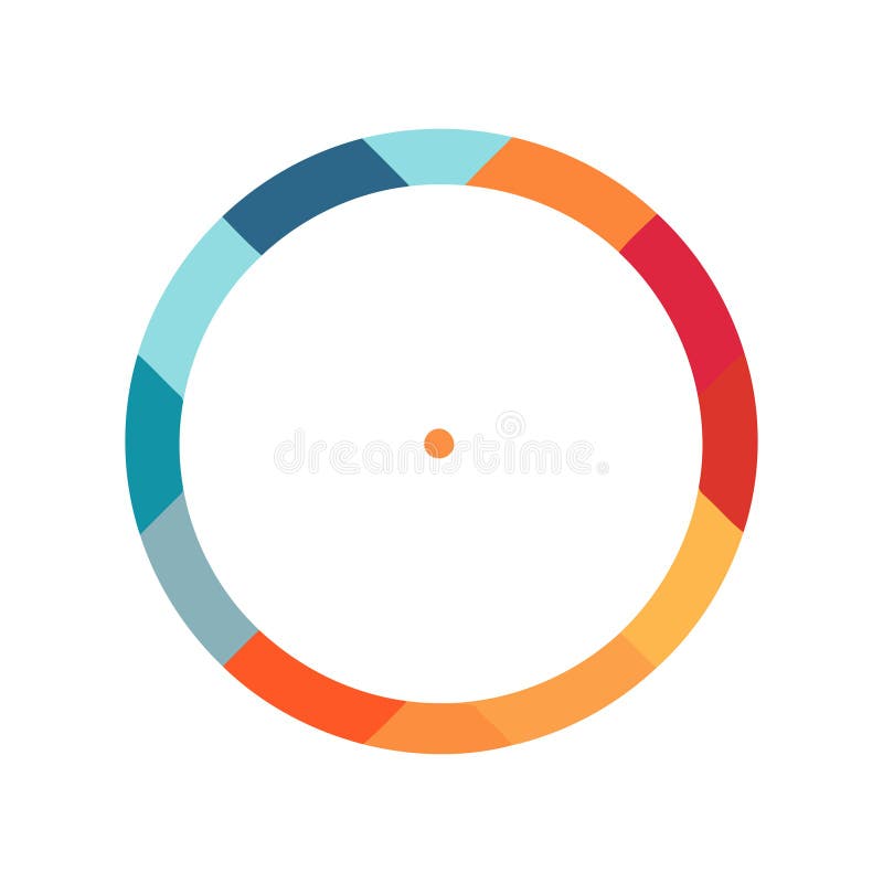 Colorful Circle with Segments and Dot. Stock Vector - Illustration of ...