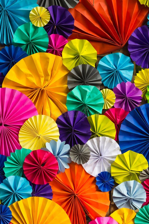 Colorful Circle Shape Folding Paper Art Handmade Background Text Stock ...
