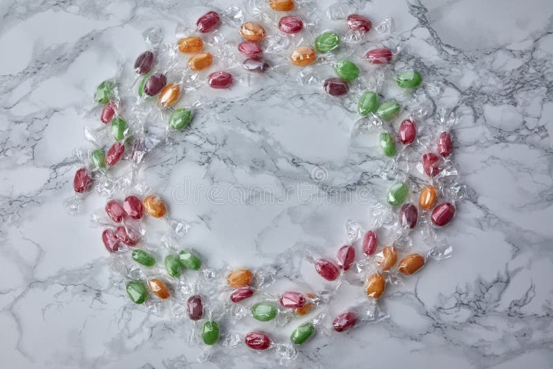 Colorful Circle-shaped Candies on a Table Stock Image - Image of ...