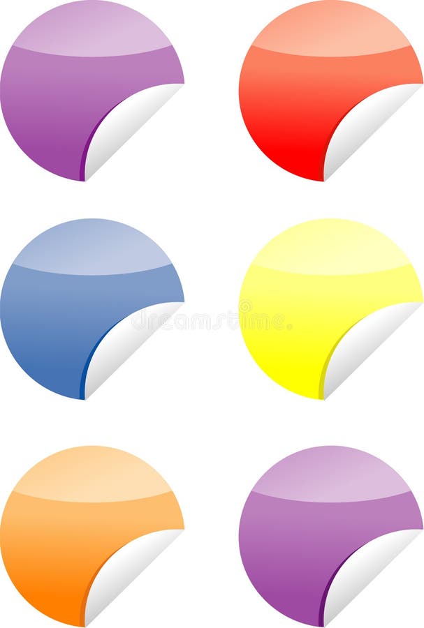 Colorful Circle-shaped Labels/stickers Stock Vector - Illustration of ...