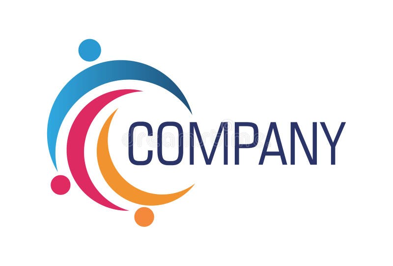 Colorful Circle Simple Abstract People Teamwork Unity Logo Design Stock ...