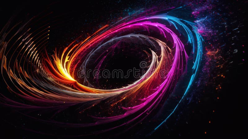 Colorful Circle Spiral Sci-fi Funnel Generative Ai Stock Illustration ...