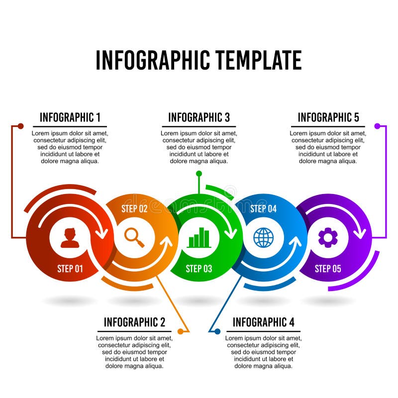 Circle Step Infographic Design Template. Stock Illustration ...