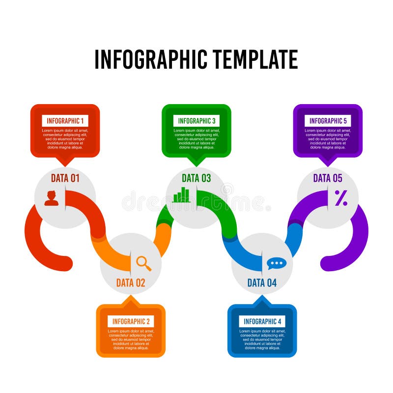 Colorful Circle Step Infographic Design Template. Stock Illustration ...