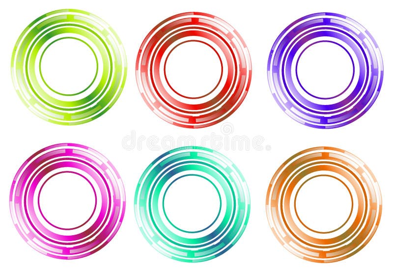 Colorful Circle Technology Infographic Decoration Element Set Stock ...