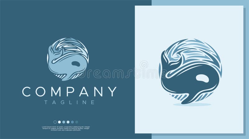 Colorful Circle Whale Logo Design Template. Modern Ocean Wild Animal ...