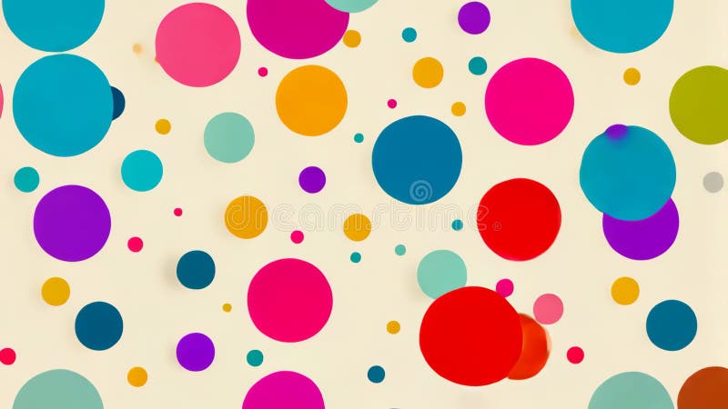 Colorful Circles Floating and Bouncing on Solid Background Stock ...
