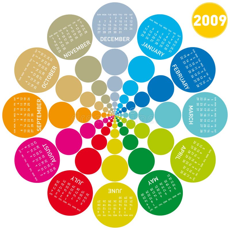 Calendar 2009 stock vector. Illustration of vector, weeks - 5266937