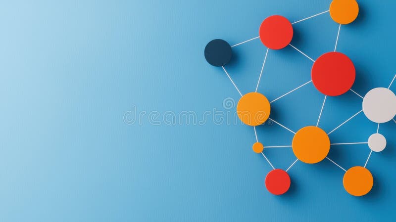 Ai Generative. Colorful Circles Connected by Lines Create Vibrant Web ...