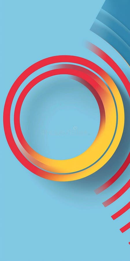 Colorful Circles and Lines Overlapping and Intertwining on a Light Blue ...