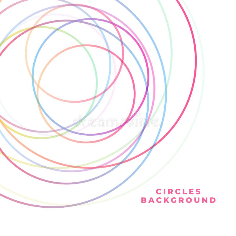 Colorful Circles Lines on White Background Design Stock Vector ...