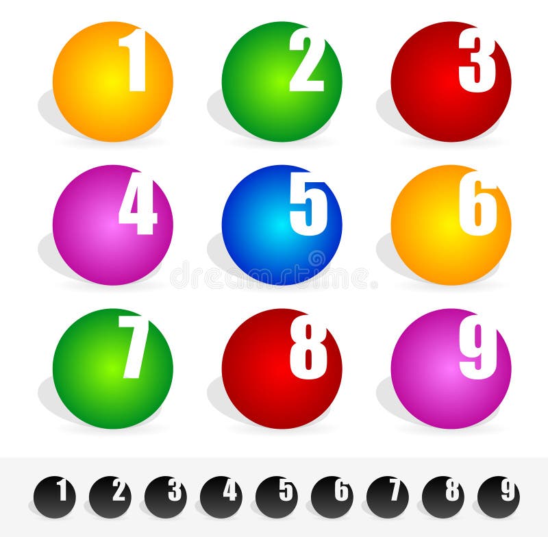 Colorful Circles with Numbers Stock Vector - Illustration of figure ...
