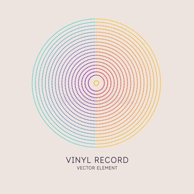 Colorful Circles Represent a Musical Vinyl Record. Stock Vector ...